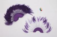 China Stripped Heckle Feather Fan , Goose Hand Held Feather Fans For Decoration for sale