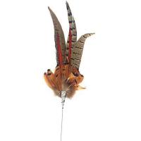 China 6*30Cm Reeve Pheasant Feather Hat Pin , Event Party Feather Brooches For Hats for sale