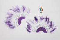 China Stripped Heckle Feather Fan , Goose Hand Held Feather Fans For Decoration for sale