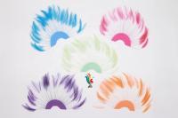 China Stripped Heckle Feather Fan , Goose Hand Held Feather Fans For Decoration for sale