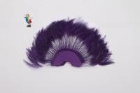 China Stripped Heckle Feather Fan , Goose Hand Held Feather Fans For Decoration for sale