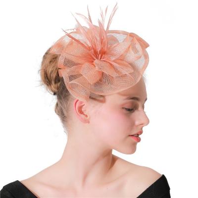 China Party Decoration Sinamay Feather Fascinator in Dyed Chicken Feather Pattern for sale