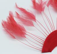 China 4-5 Inches Stripped Hackle Feather Fan , Party Decoration Fan Made Of Feathers for sale