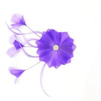 China Millinery Supplies 10*15 cm Goose Feather and Coque Feather Flower Mount Ideal Option for sale