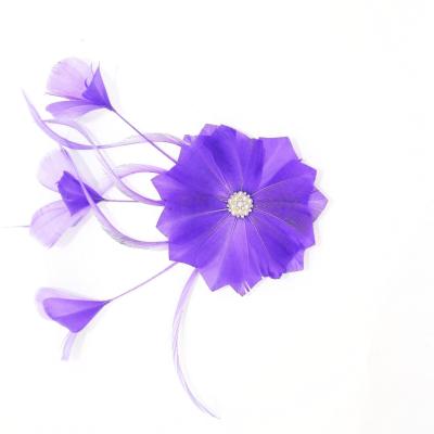 China Millinery Supplies 10*15 cm Goose Feather and Coque Feather Flower Mount Ideal Option for sale