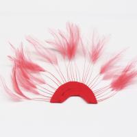 China 4-5 Inches Stripped Hackle Feather Fan , Party Decoration Fan Made Of Feathers for sale