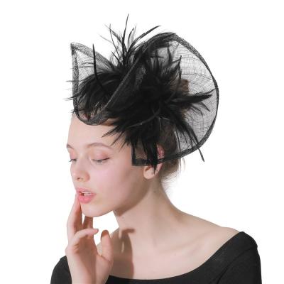 China International Shipping Sinamay and Feather Fascinator Hat with Goose Feather for sale