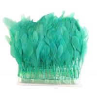 China Customized Stripped Coque Feather Fringe Trim with Dyed Pattern for sale