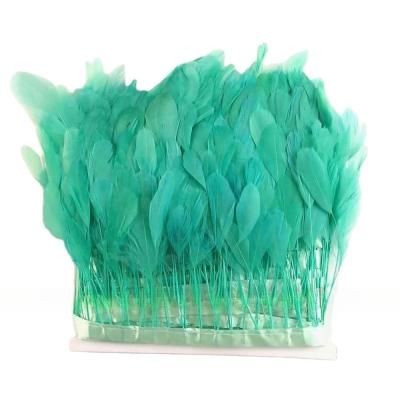 China Customized Stripped Coque Feather Fringe Trim with Dyed Pattern for sale