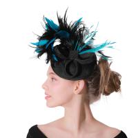 China Goose Feather Party Decoration Sinamay Fascinator with Headband and Event Party Supplies for sale