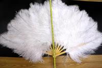 China 50-55 Cm Party Decoration Ostrich Feather Hand Fan White Purple Hot Item Dyed for sale