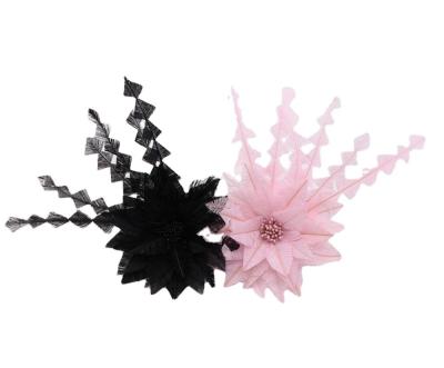 China 10*30 cm Ostrich Feather Flower Mount with Wire Accessory of Goose Feather for sale