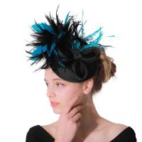China Goose Feather Party Decoration Sinamay Fascinator with Headband and Event Party Supplies for sale