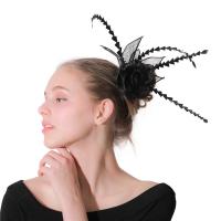 China Age Group Adults Elegant Wedding Hair Feather Fascinator for Church Hats 15*30 cm for sale