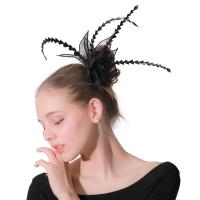China Age Group Adults Elegant Wedding Hair Feather Fascinator for Church Hats 15*30 cm for sale