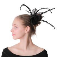 China Age Group Adults Elegant Wedding Hair Feather Fascinator for Church Hats 15*30 cm for sale