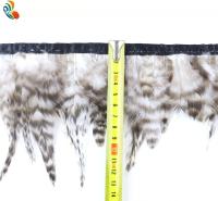 China Chicken 10-15 cm Hackle Saddle Feather Fringe Trim with Ribbon Satin Tape for sale