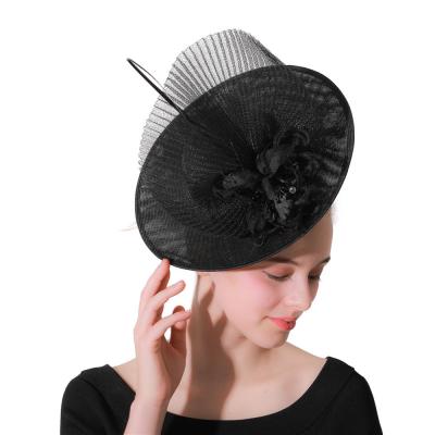 China 40cm Dyed Sinamay Base and Feather Fascinator Ideal for Customer Requirements for sale