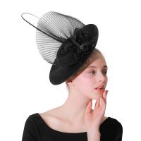 China 40cm Dyed Sinamay Base and Feather Fascinator Ideal for Customer Requirements for sale