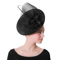 China 40cm Dyed Sinamay Base and Feather Fascinator Ideal for Customer Requirements for sale