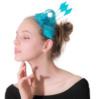 China 10*30Cm Party Decoration Church Sinamay Feather Fascinator With Headband Party Item for sale