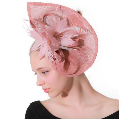 China Party Decoration Sinamay Fascinator featuring Goose Feather and Wire Accessory Detail for sale