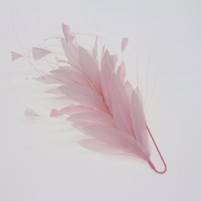 China 10*15 cm Hair Decoration Party Stripped Coque Feather and Goose Feather Flower Mount for sale