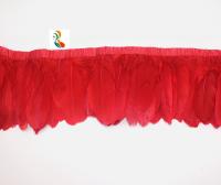 China Party Essential 1 Yard Dyed Goose Nagoire Feather Fringe Trimming with Satin Ribbon Tape for sale