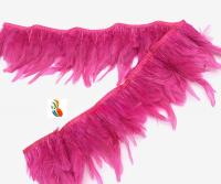 China 4-6inch Length Party Decoration Rooster Feather Fringe Trimming with Wire Accessory 1 Yard for sale
