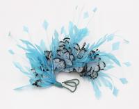 China Thanksgiving Party Decoration Stripped Goose and Rooster Coque Feather Flower Mount with Wire Accessory for sale