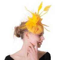 China Dyed Sinamay Base and Feather Fascinator Hat for Wedding Occasion for sale