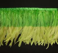 China Party Decoration Ribbon Satin Two Tones Colour Chicken Feather Fringe Trim 12-14 Inch for sale