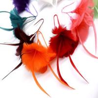 China Party Decoration Dyed Goose Feather and Biot Feather Flower Mount with Wire Accessory for sale