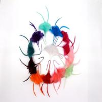 China Party Decoration Dyed Goose Feather and Biot Feather Flower Mount with Wire Accessory for sale