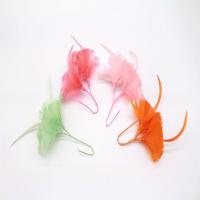 China Party Decoration Dyed Goose Feather and Biot Feather Flower Mount with Wire Accessory for sale