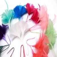 China Party Decoration Dyed Goose Feather and Biot Feather Flower Mount with Wire Accessory for sale