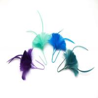 China Party Decoration Dyed Goose Feather and Biot Feather Flower Mount with Wire Accessory for sale