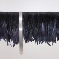 China Party Decoration Ribbon with Black Rooster Coque Feather Fringe Trim and Satin Ribbon for sale