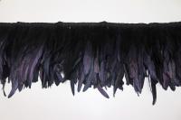 China Party Decoration Ribbon with Black Rooster Coque Feather Fringe Trim and Satin Ribbon for sale