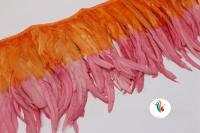 China Pattern Bleached Two Tones Color Rooster Coque Feather Fringe Trim for Samba Costumes for sale