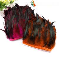 China Event Party Supplies Rooster Coque Feather Fringe Trim with Satin Ribbon for sale