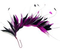 China Stripped Goose and Coque Feather Flower Mount with Wire Accessory 3.6g Weight for sale