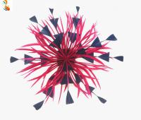 China 15*15 CM Stripped Goose Feather Flower Mount with Biot Feather and Wire Accessory for sale
