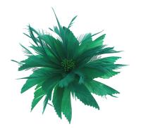 China Patterned Chicken Headband Feather Mounts , Dyed Green Goose Feather Flowers for sale