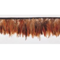 China Party Decoration Chicken Feather Fringe Trim 1 Yard/Meter Length Dyed Pattern for sale
