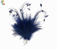China Wedding Occasion Ostrich Feather Flower Mount with Wire Accessory and Hackle Feather for sale