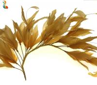China Dyed Stripped Goose Feather Tree Headwear 20x40cm Millinery Supplies for sale
