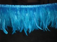 China 10-12inch Coque Feather Fringe Trim with Satin Ribbon Tape Affordable and Stylish for sale