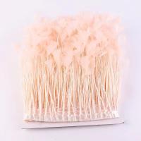China 4-6 inch Goose Feather Fringe Trim with Satin Ribbon Tapes Ideal and Quick Shipping for sale