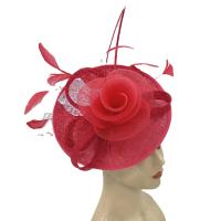 China Be the Center of Attention with this Sinamay and Feather Fascinator in Dyed Pattern for sale